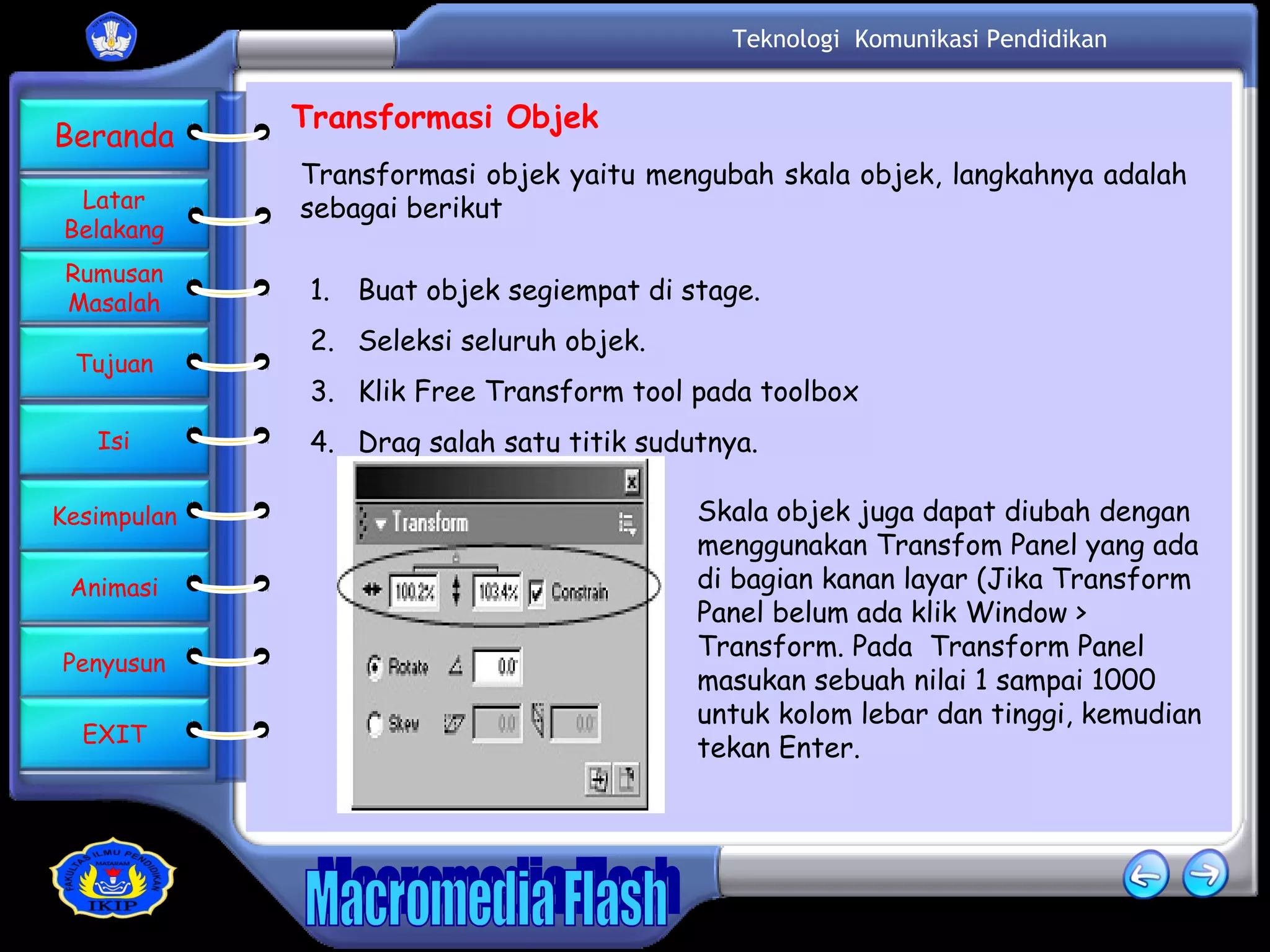Presentasi TEKNIK MENDESAIN DAN CONTOH MEMBUAT MACROMEDIA FLASH.. | PPT