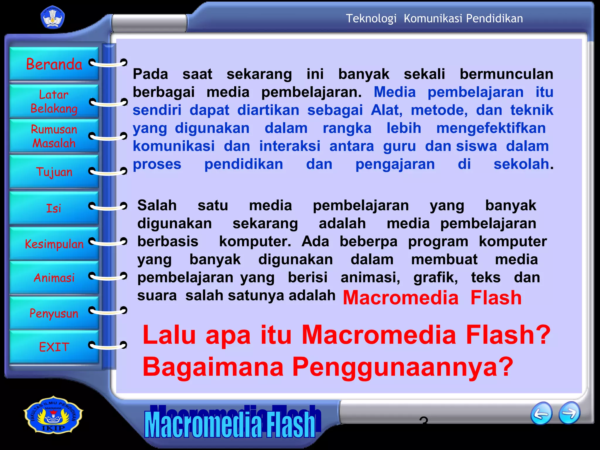 Presentasi TEKNIK MENDESAIN DAN CONTOH MEMBUAT MACROMEDIA FLASH.. | PPT