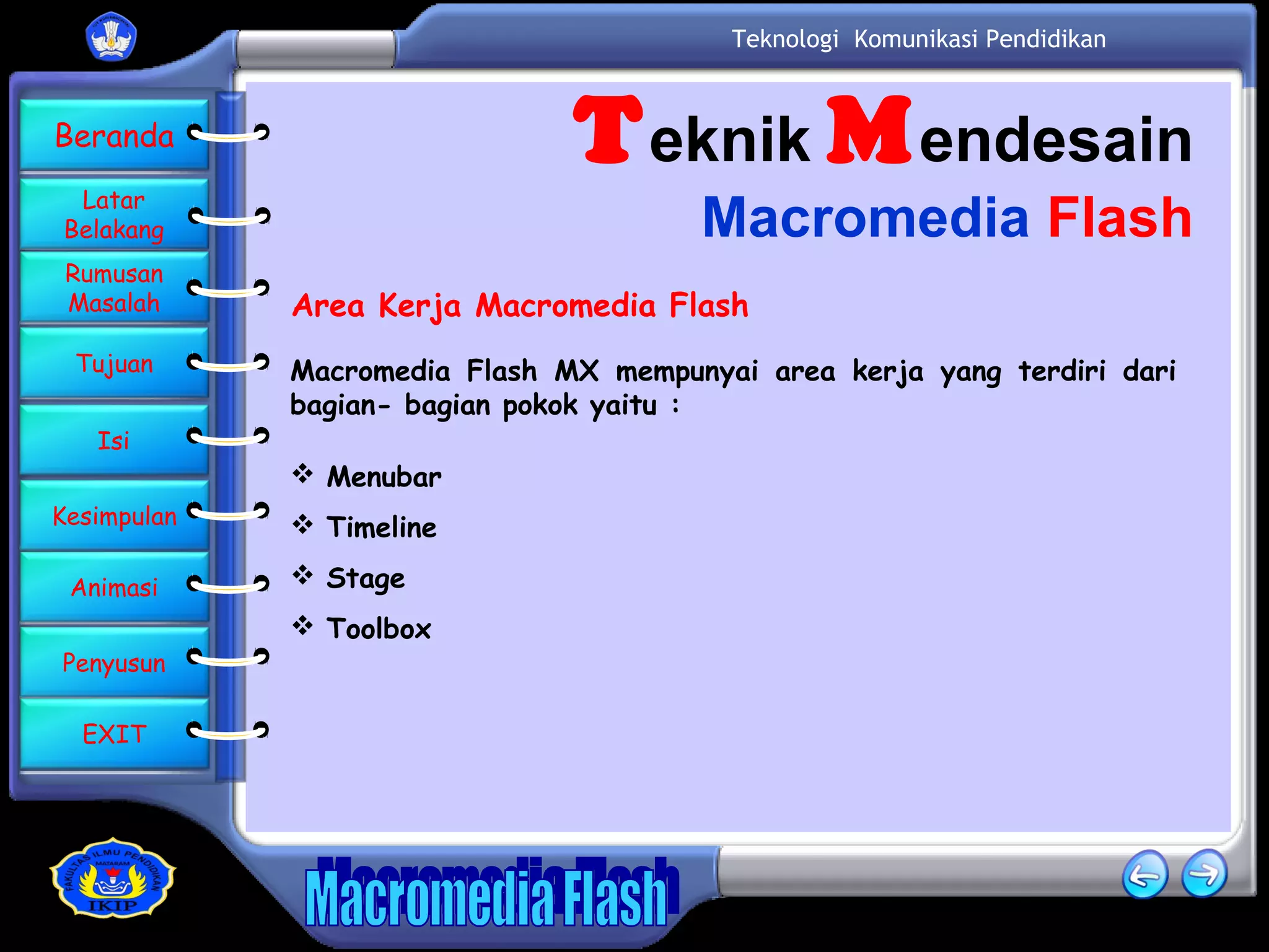 Presentasi TEKNIK MENDESAIN DAN CONTOH MEMBUAT MACROMEDIA FLASH.. | PPT