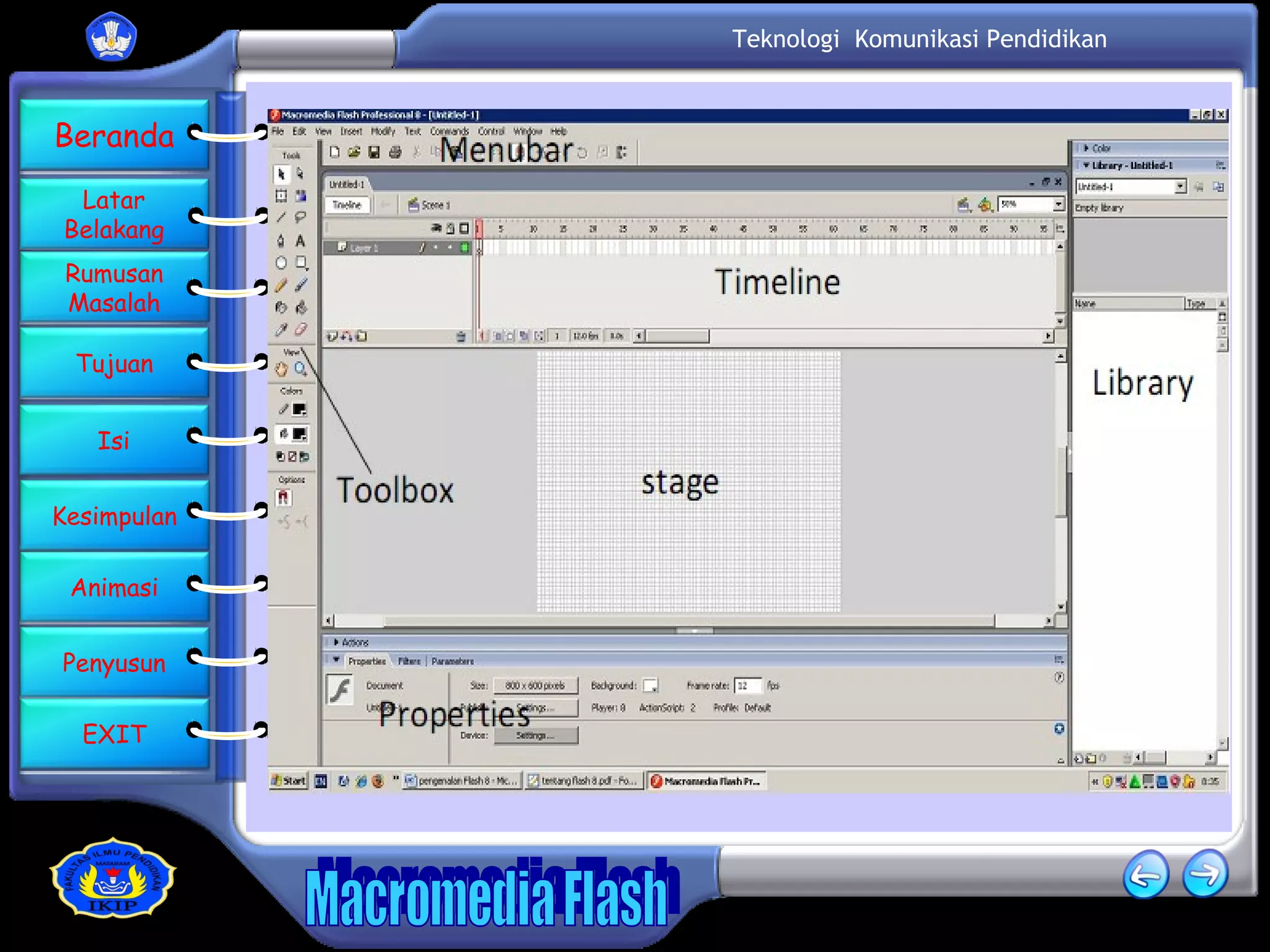 Presentasi TEKNIK MENDESAIN DAN CONTOH MEMBUAT MACROMEDIA FLASH.. | PPT