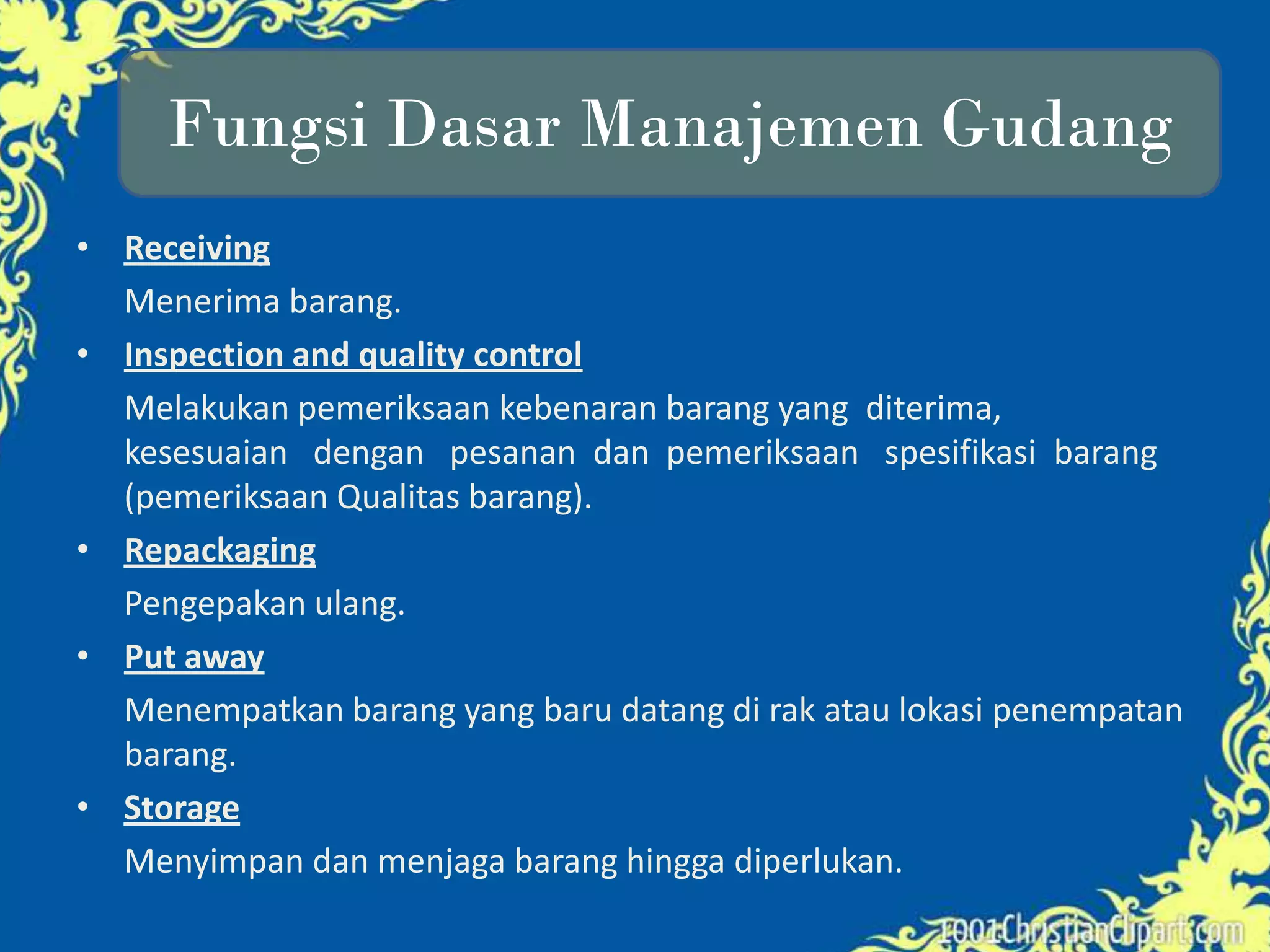 Presentasi manajemen gudang | PPTX