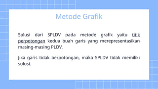 Presentasi Matematika Sistem Persamaan Linear Dua Variabel SPLDV dalam ...