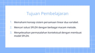 Presentasi Matematika Sistem Persamaan Linear Dua Variabel SPLDV dalam ...