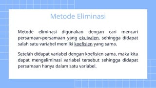 Presentasi Matematika Sistem Persamaan Linear Dua Variabel SPLDV dalam ...