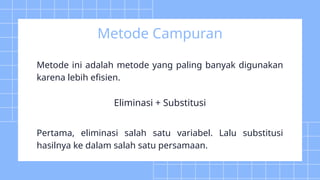 Presentasi Matematika Sistem Persamaan Linear Dua Variabel SPLDV dalam ...