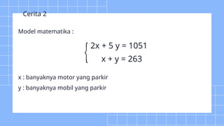 Presentasi Matematika Sistem Persamaan Linear Dua Variabel SPLDV dalam ...