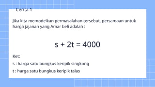 Presentasi Matematika Sistem Persamaan Linear Dua Variabel SPLDV dalam ...