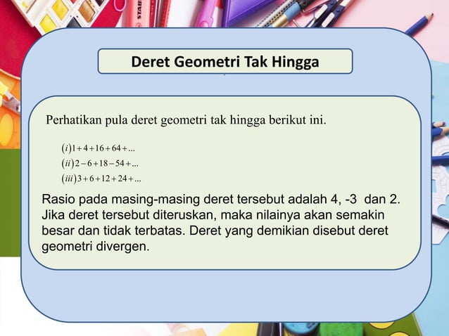Materi Barisan dan Deret Geometri SMA ppt | PPT