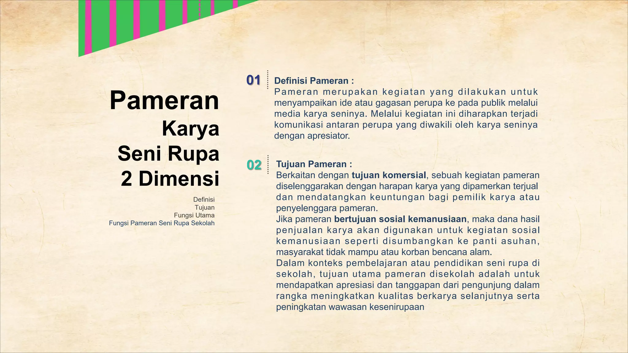 Presentasi materi pameran karya seni rupa | PDF