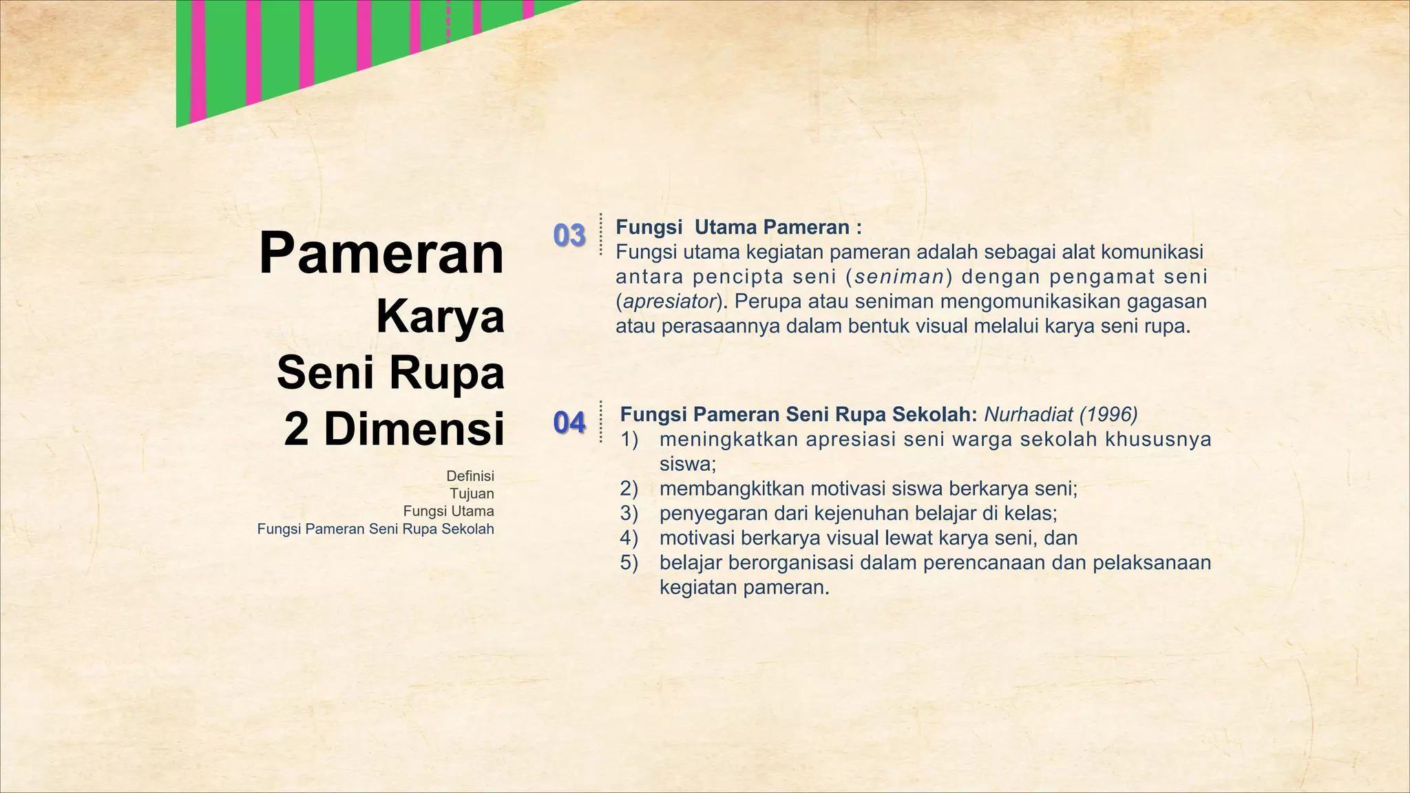 Presentasi materi pameran karya seni rupa | PDF