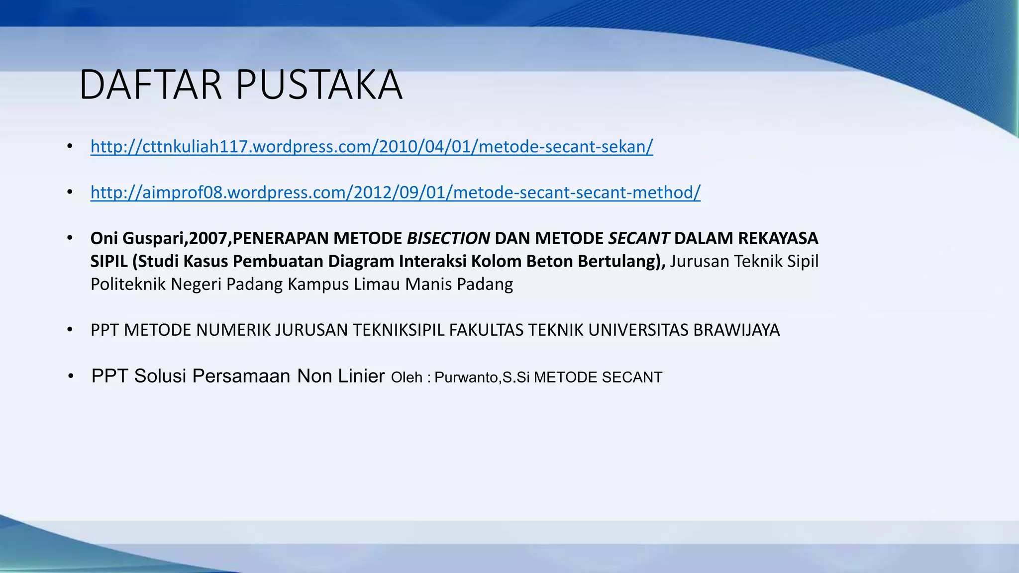 Presentasi method secant group 1 | PPTX