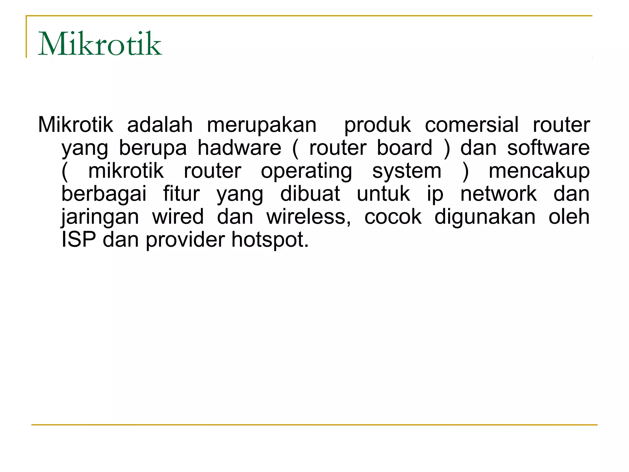 Mikrotik hotspot | PPT