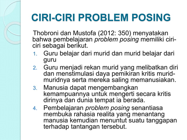 Presentasi model pembelajaran problem posing | PPT