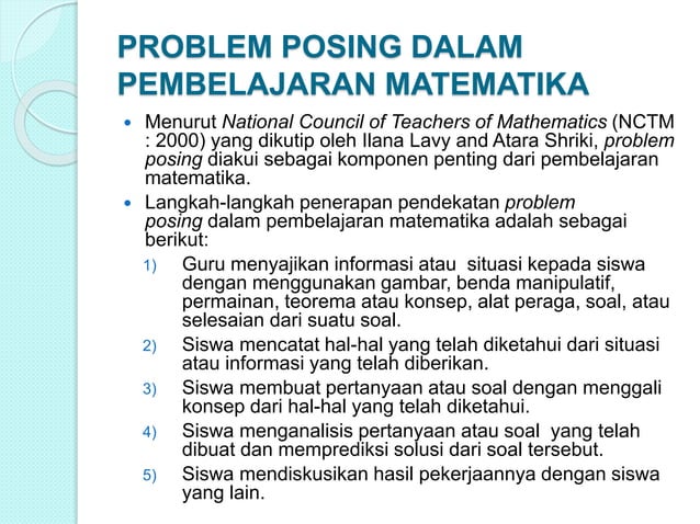 Presentasi model pembelajaran problem posing | PPT