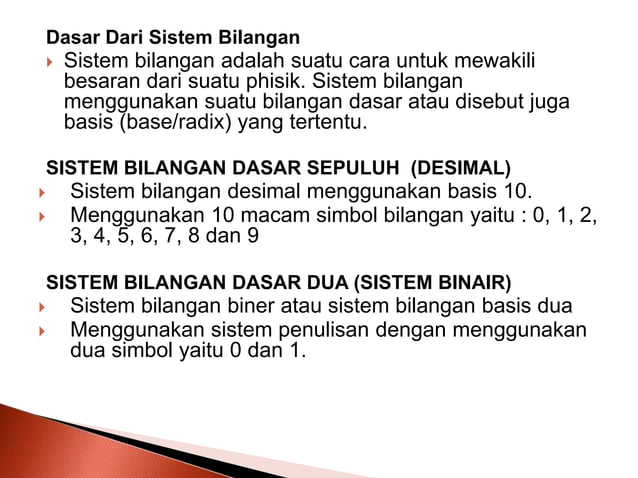 Presentasi modul 6 - sistem bilangan | PPT