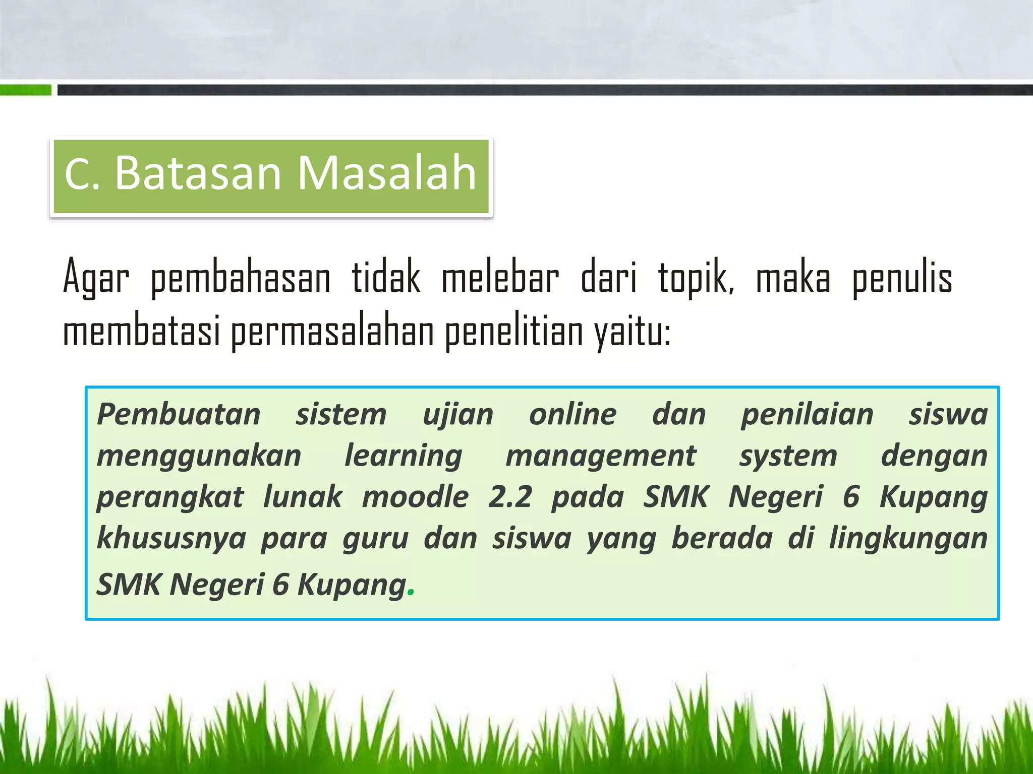 contoh Presentasi penelitian E-learning Moodle | PPTX