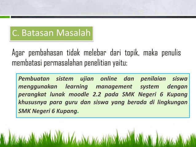 contoh Presentasi penelitian E-learning Moodle | PPTX