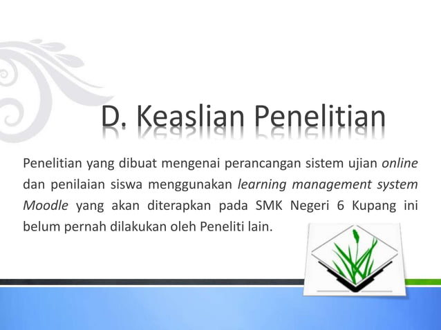 contoh Presentasi penelitian E-learning Moodle | PPTX