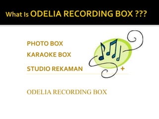 Presentasi odelia recording box | PPT