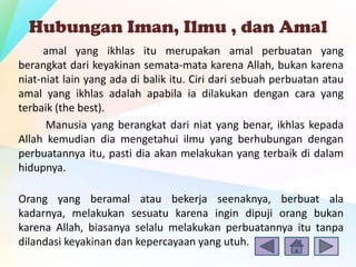 Presentasi integrasi iman, ilmu, dan amal | PPTX
