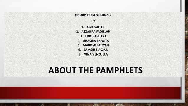Presentasi PAMPLETS pengertian dan kegunaany | PPTX