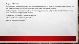 Presentasi PAMPLETS pengertian dan kegunaany | PPTX