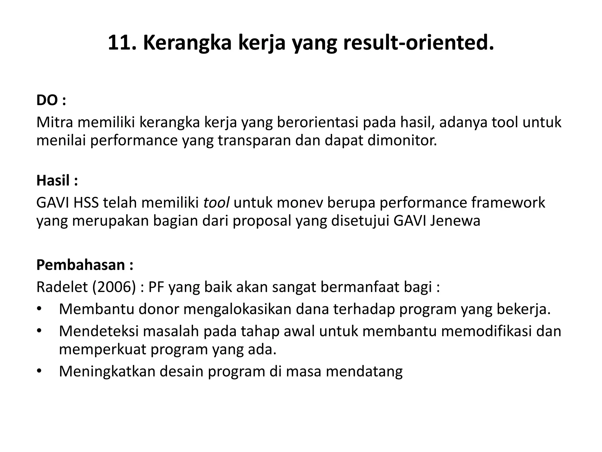 Evaluasi Implementasi Proyek GAVI HSS Dengan Perspektif Paris Declaration | PPTX