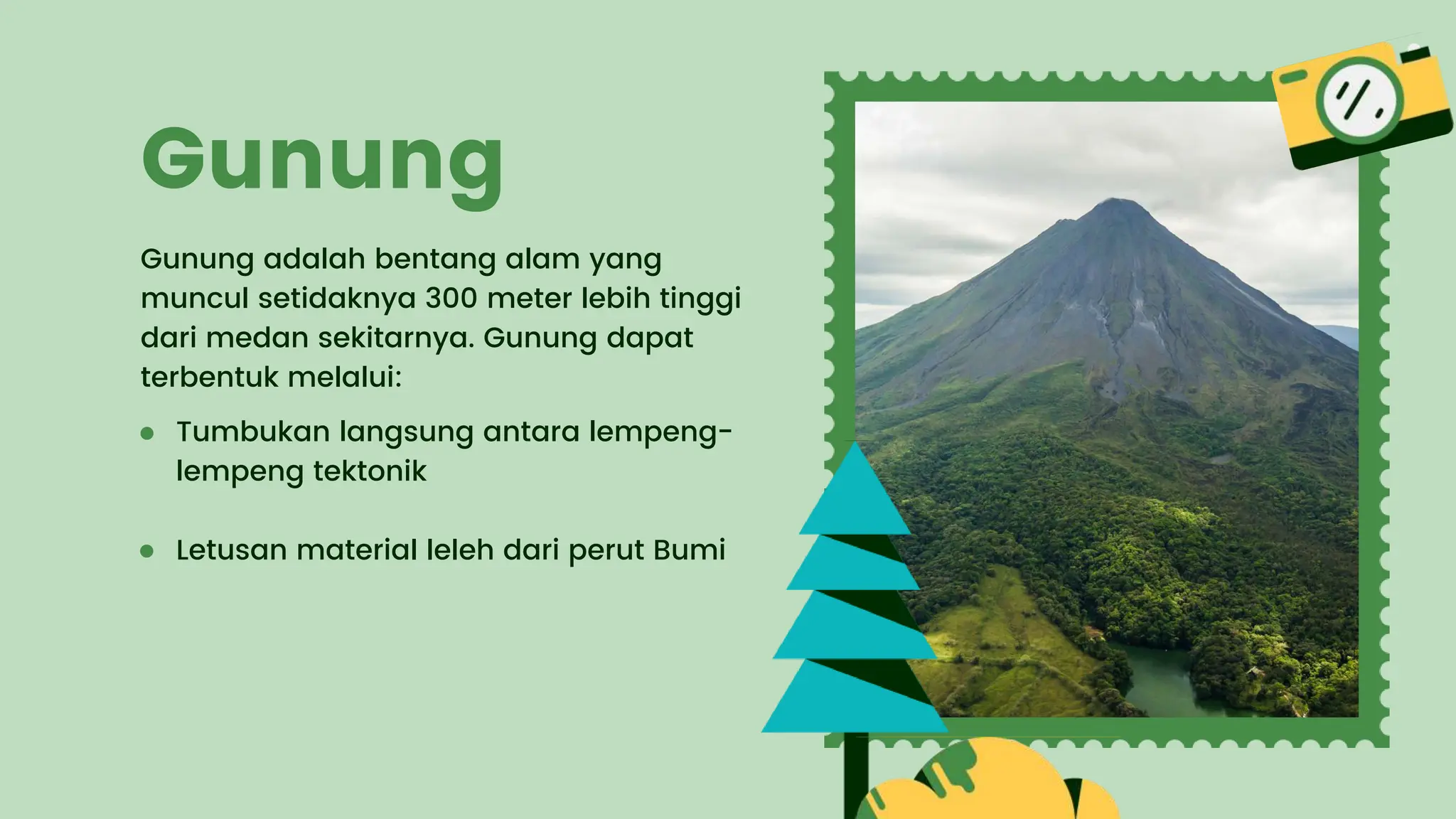 Presentasi Pendidikan Hijau, Biru dan Kuning Datar Grafis Bentang Alam ...