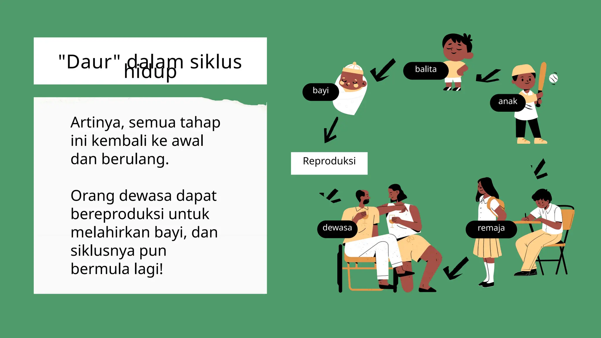 Presentasi Pendidikan Siklus Hidup Manusia dan Hewan Gaya Kolase Rapi ...