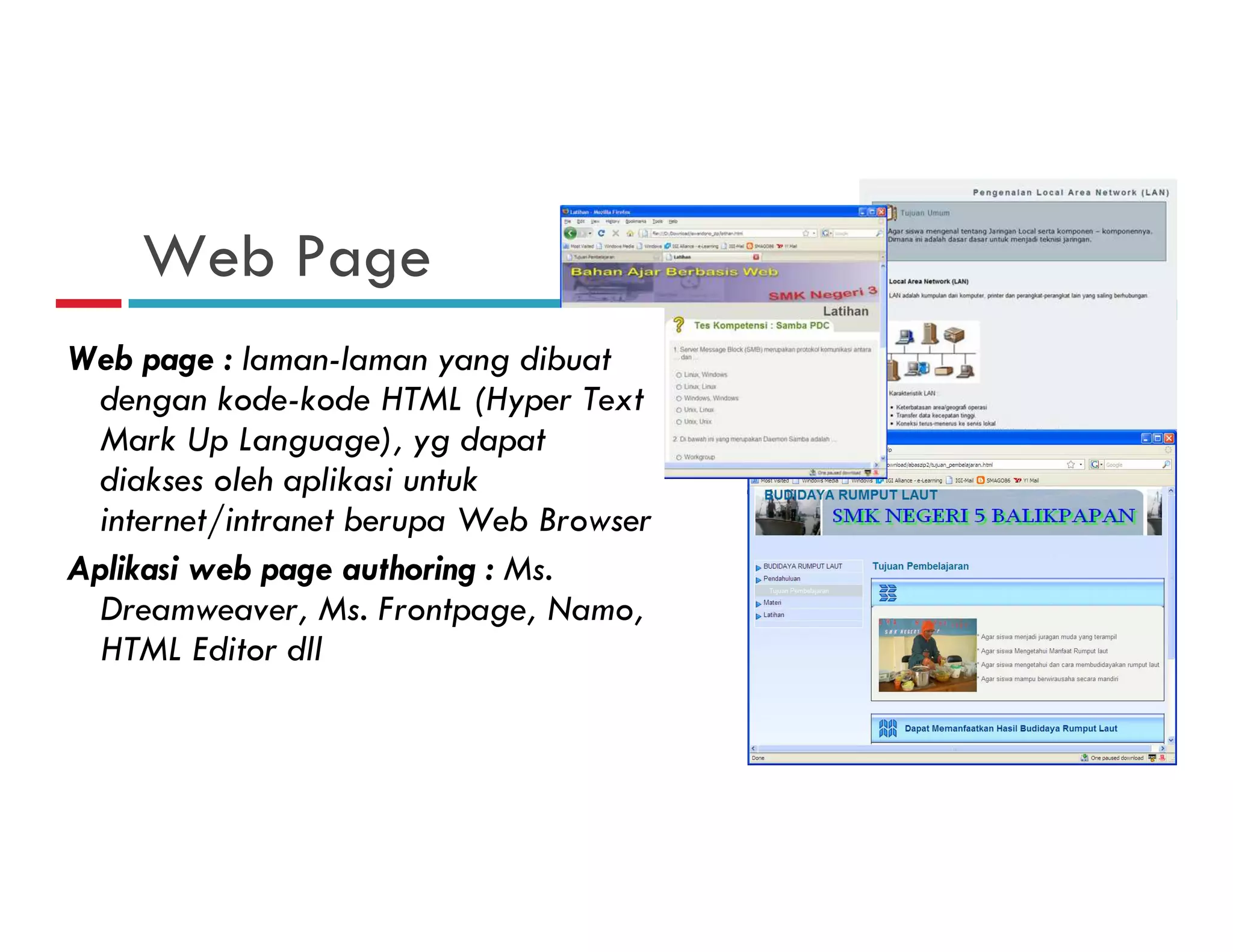 Presentasi penulisan bahan ajar berbasis web menggunakan exelearning | PDF