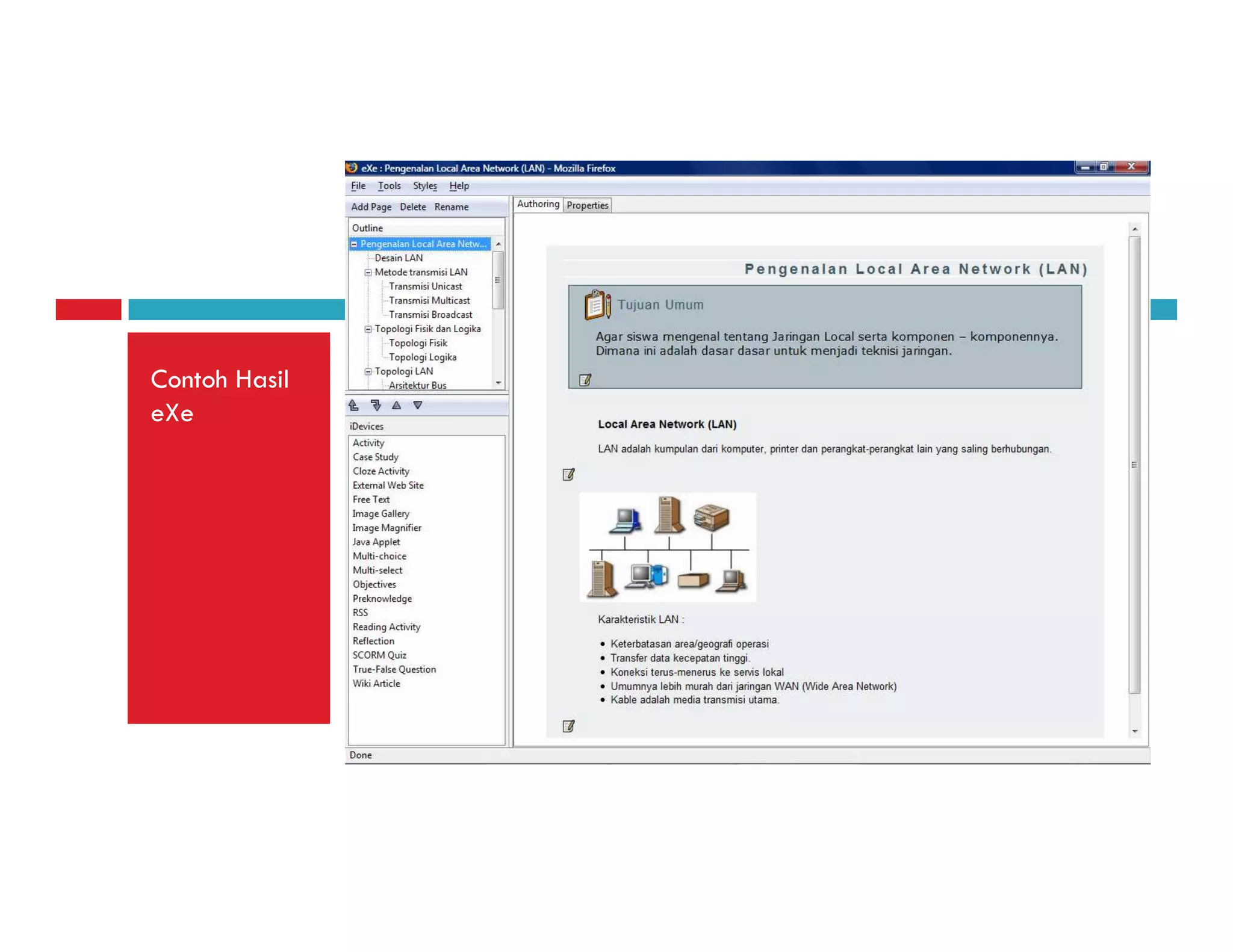 Presentasi penulisan bahan ajar berbasis web menggunakan exelearning | PDF