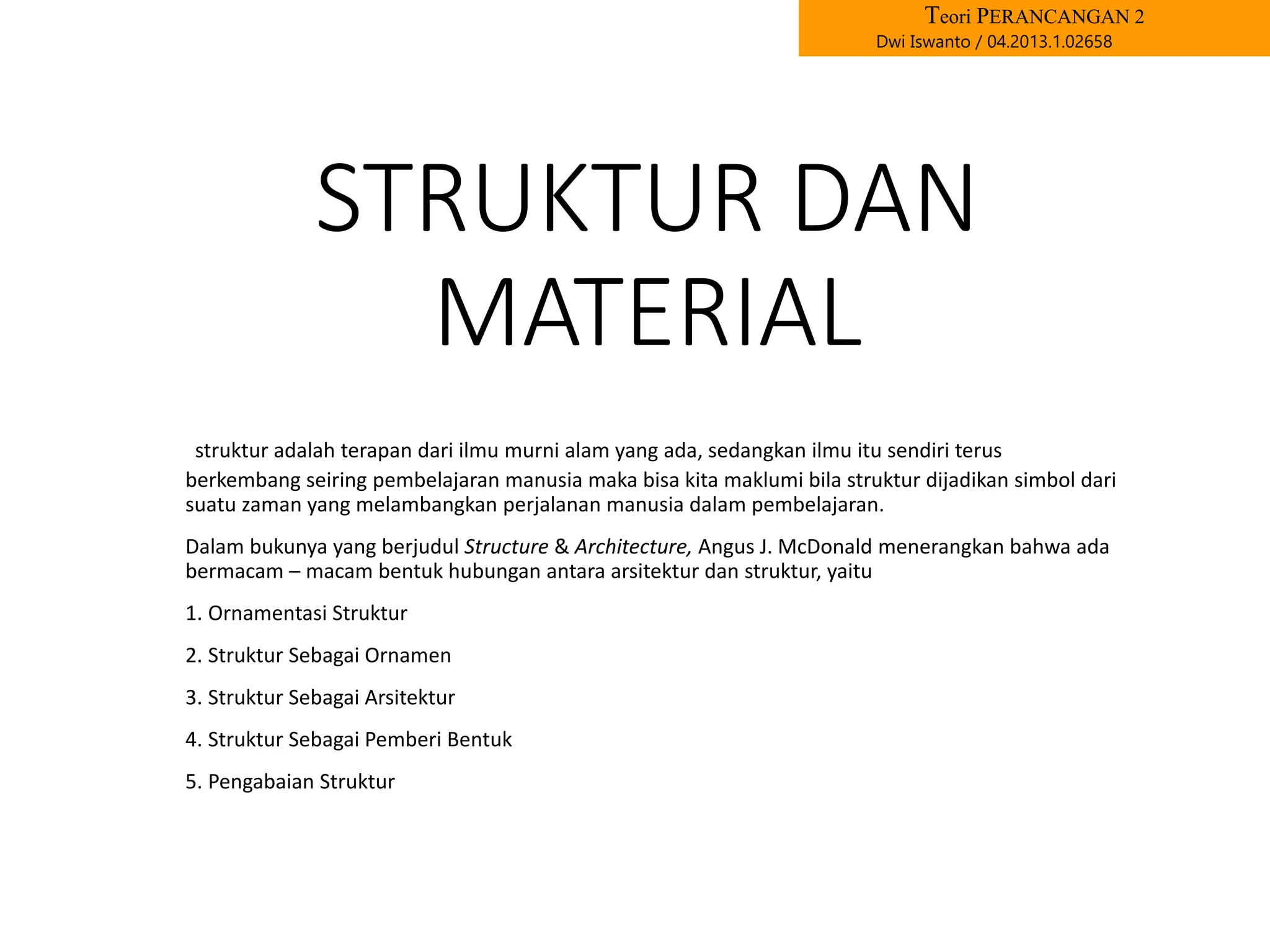 Teori tentang Presentasi Perancangan arsitektur | PPT