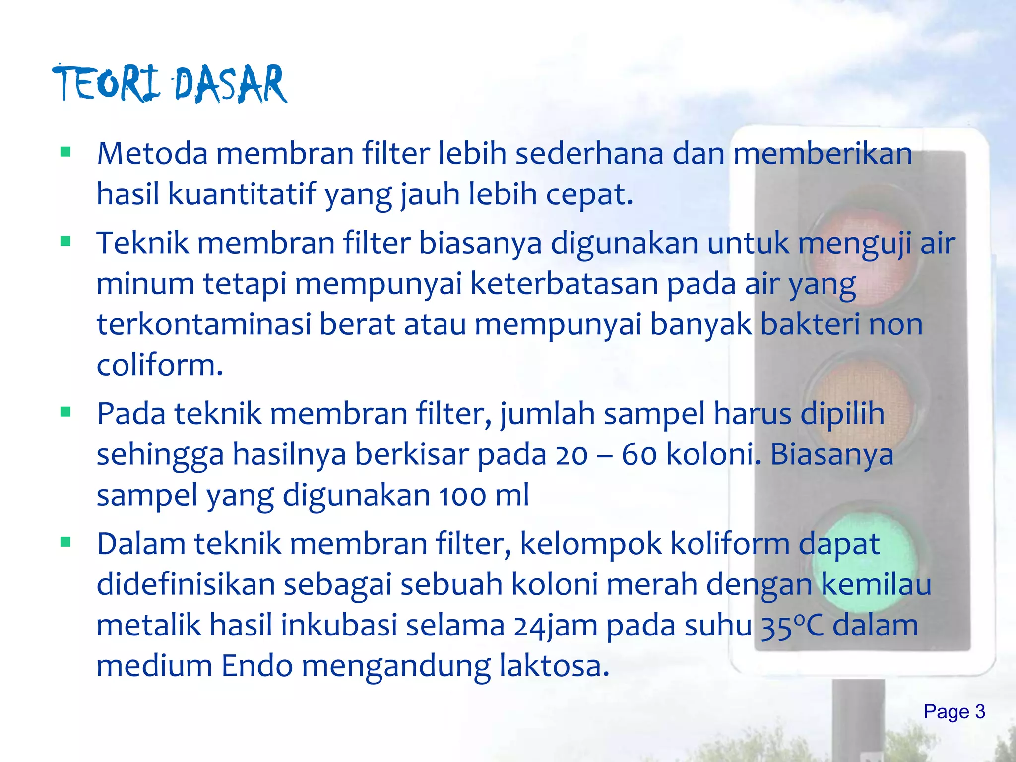 Presentasi perc 25 metode membran filter | PPT