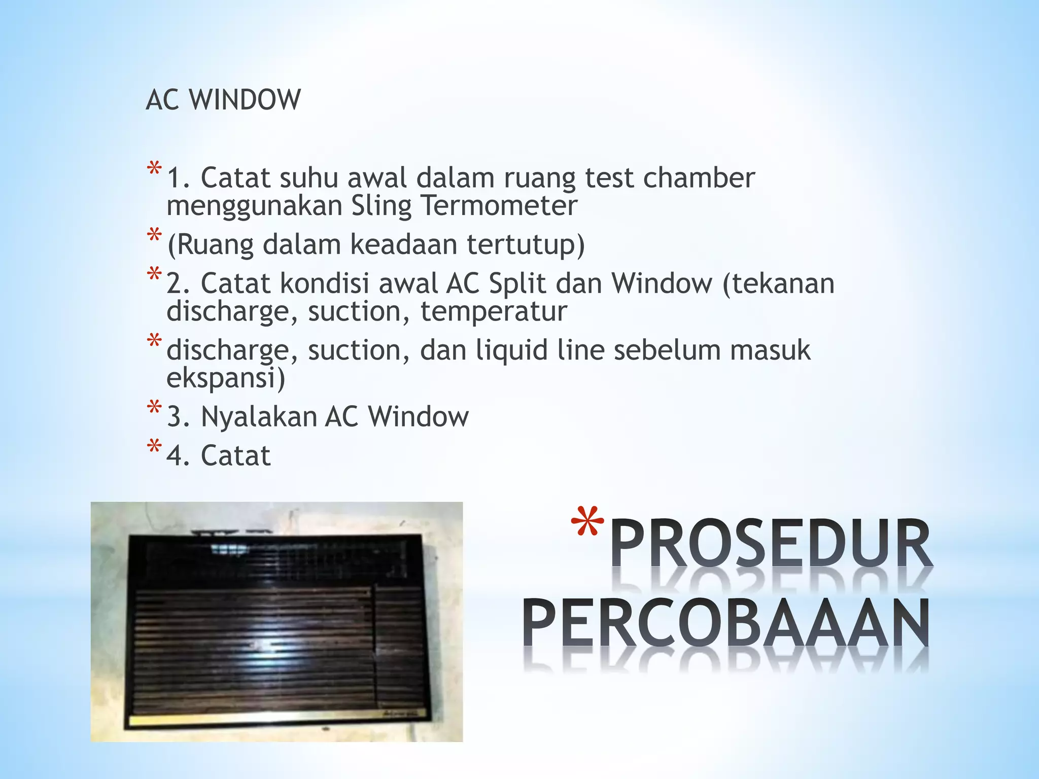 Presentasi perfomansi ac w indows dan ac split | PPTX