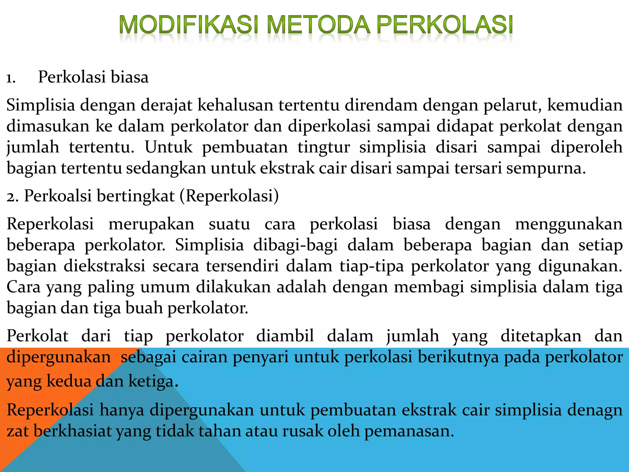 Presentasi perkolasi | PPT