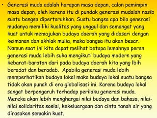Generasi Muda dan Kebudayaan | PPT