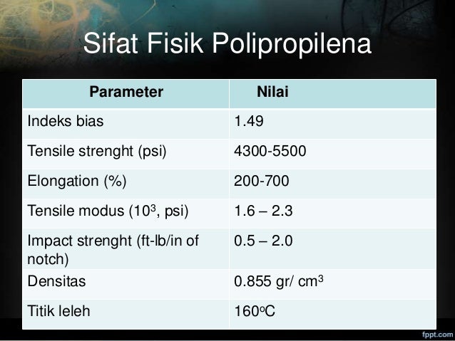 Presentasi poli propilena (pp)