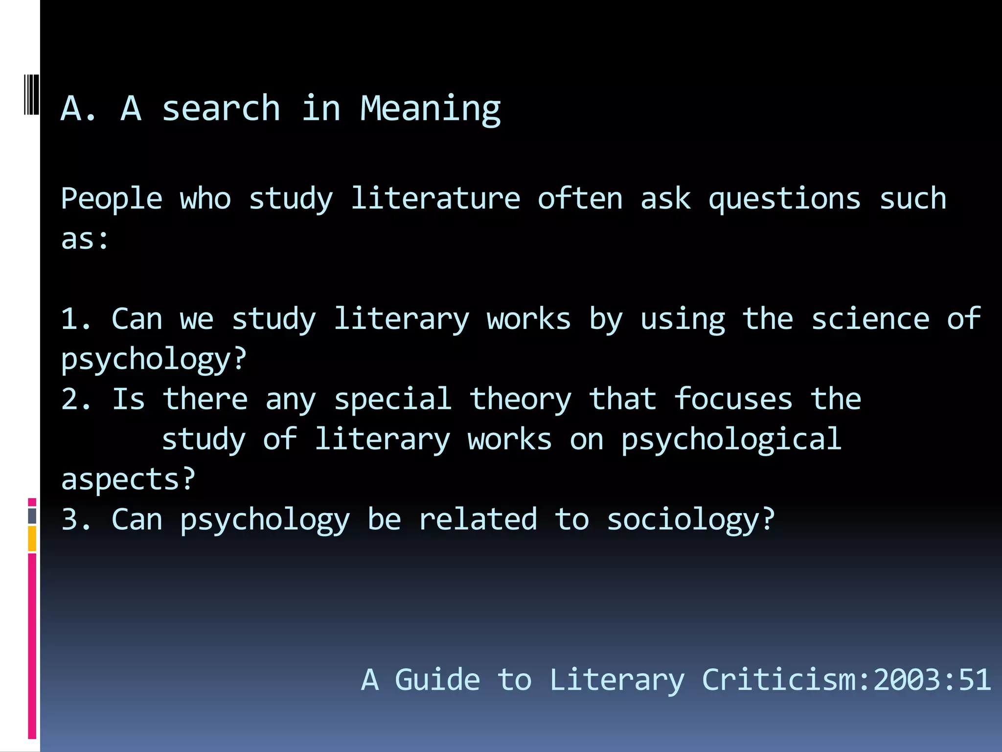psychology of literature | PPTX