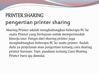 Presentasi prakerin amelia novriana tentang file sharing dan printer ...