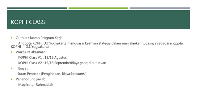 Presentasi program kerja divisi psdm kophi diy 2017 2018 | PPT