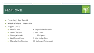 Presentasi program kerja divisi psdm kophi diy 2017 2018 | PPTX