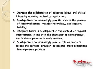 Presentasi project report (SME Development In Indonesia) | PPT