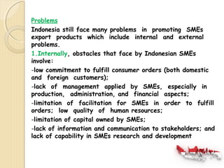 Presentasi project report (SME Development In Indonesia) | PPT