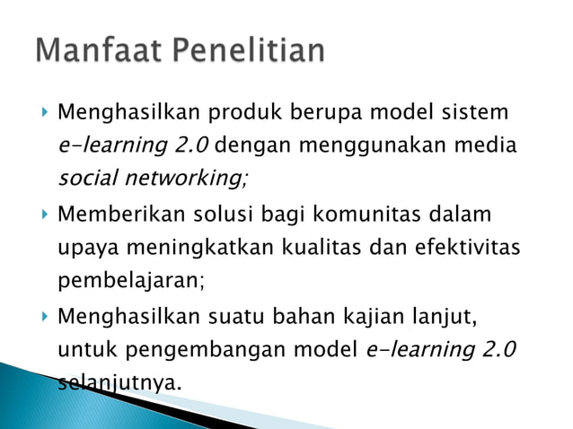 ELearning 2.0 :Presentasi Proposal | PPT