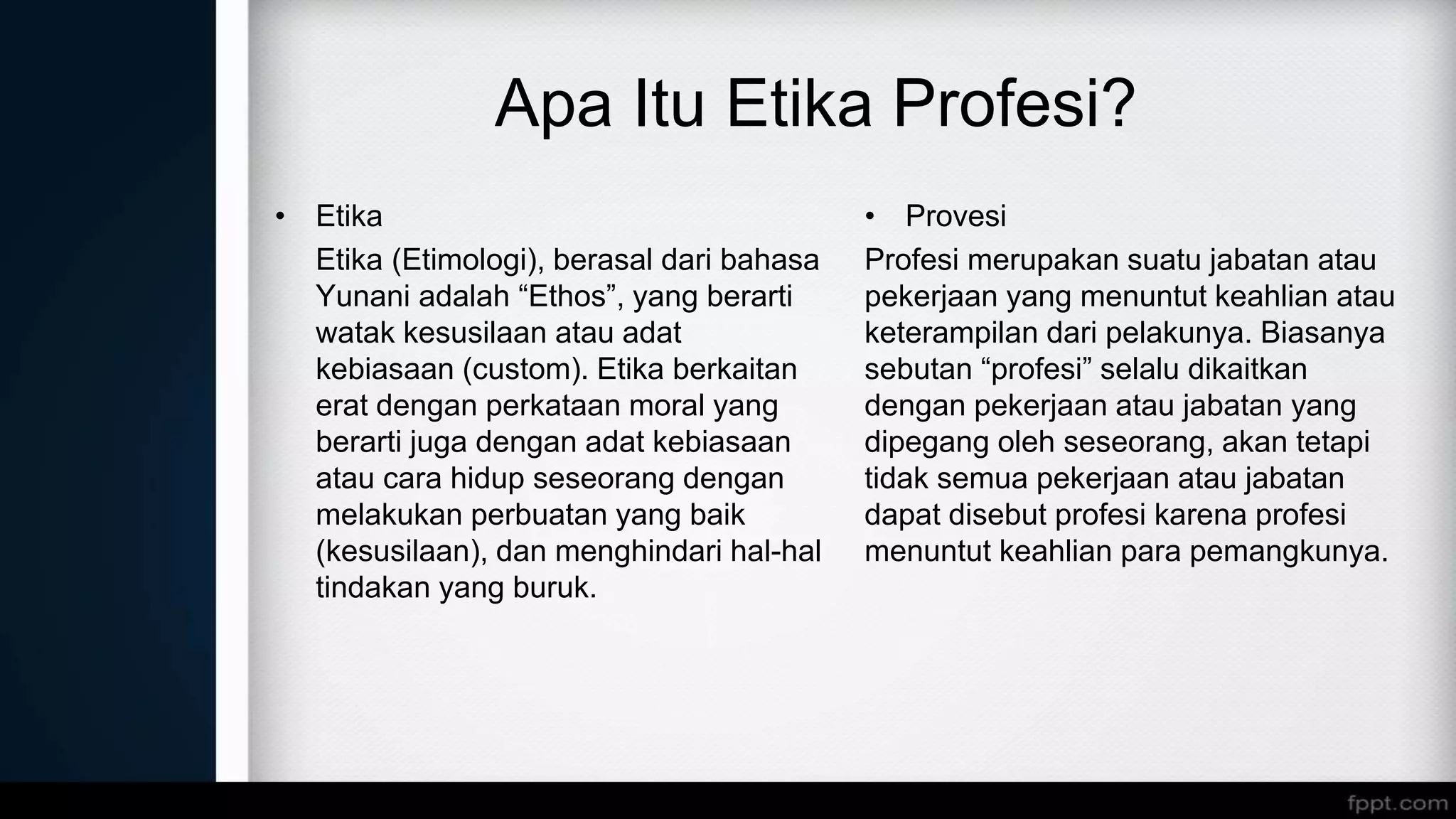 Presentasi Provesi ( Analis Sistem ) | PPT