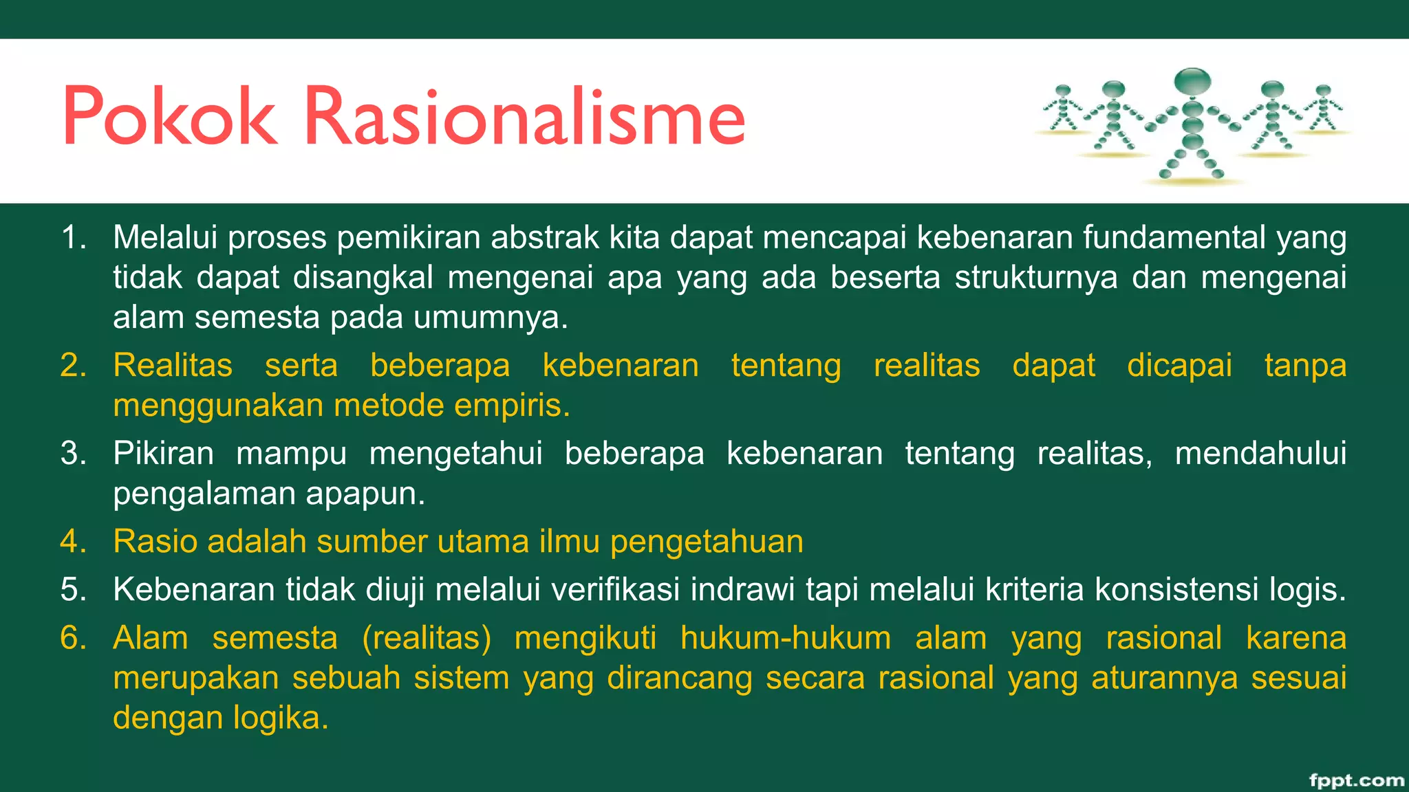 Pemahaman Rasionalisme Klasik | PPT