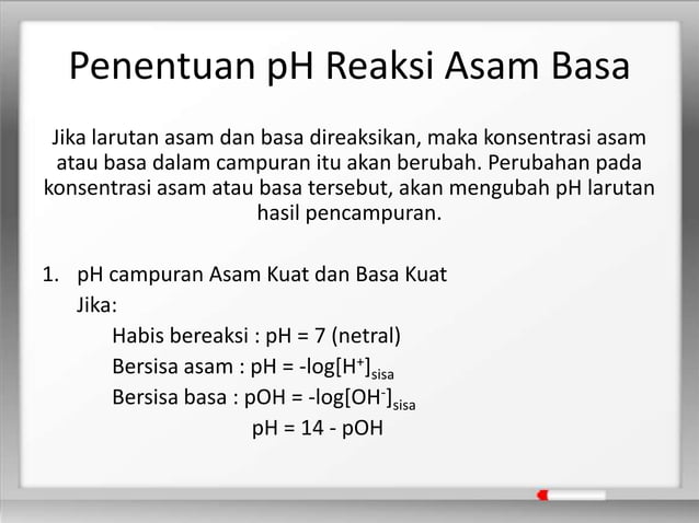 Reaksi, Aplikasi, dan Titrasi Asam Basa (Kimia Kelas XI) | PPTX
