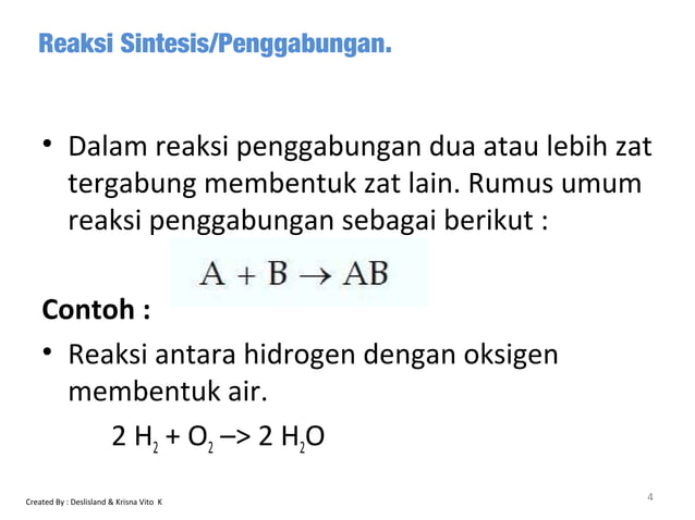 Reaksi reaksi kimia | PPT