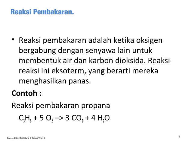 Reaksi reaksi kimia | PPT