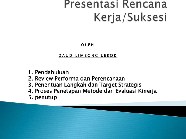 Presentasi Rencana Kerja bisnis asuransi | PPTX